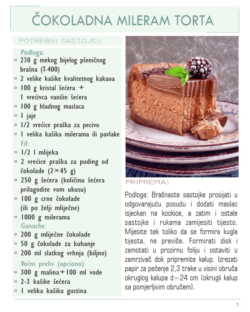 Čokoladna mileram torta - My Mili Cake TORTE