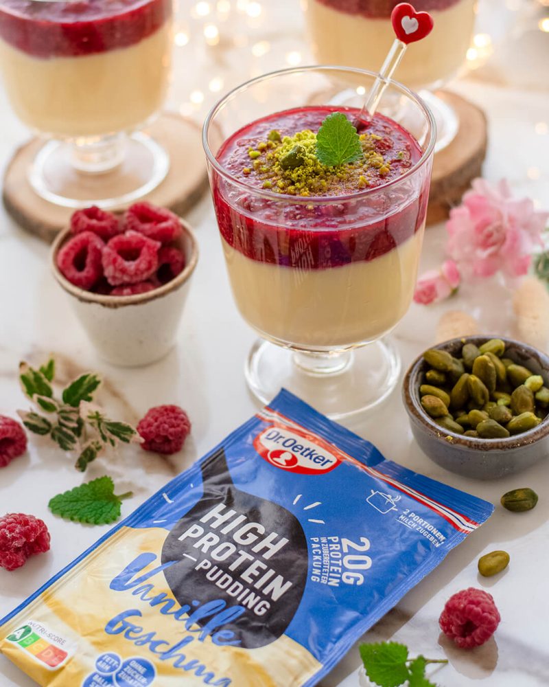 Proteinski vanilija puding sa malinama - My Mili Cake